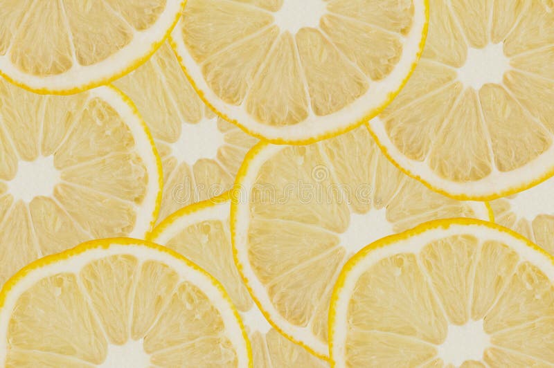 Round Pieces of Fresh Lemon. Background Stock Photo - Image of ...