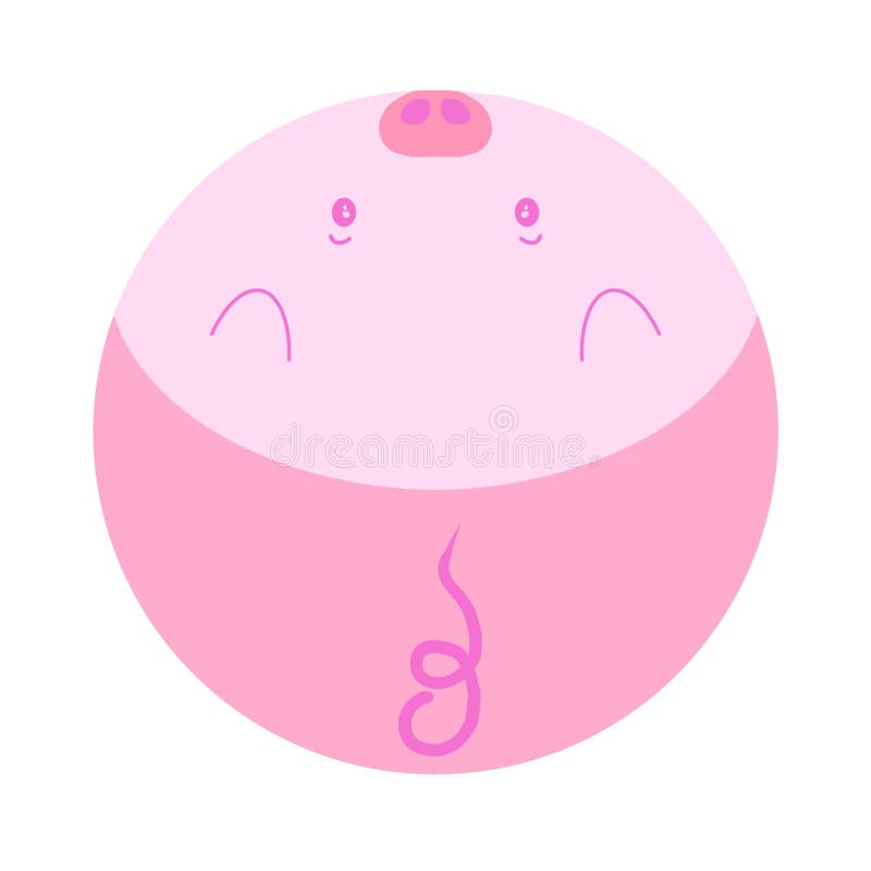 SIMPLE ROUND SHAPE CUTE PIG Stock Illustration - Illustration of kids ...
