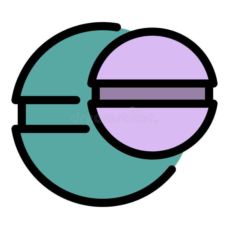 Round Pill Icon Color Outline Vector Stock Illustration - Illustration ...