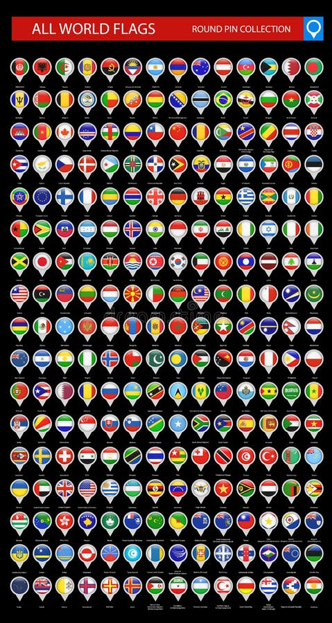 Round World Flags Vector Collection Stock Vector - Illustration of ...