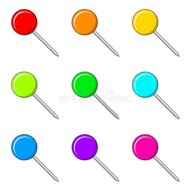 Round Pin Office Vector Design Isolated on White Stock Vector ...