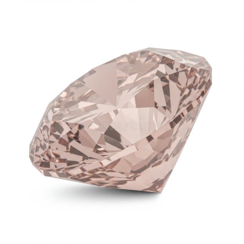 Round Pink Diamond Gemstone on White Background Stock Illustration ...