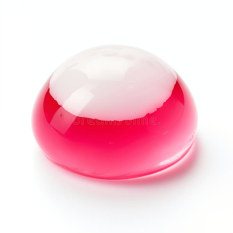 Round Pink Jelly Dessert on White Background Stock Illustration ...