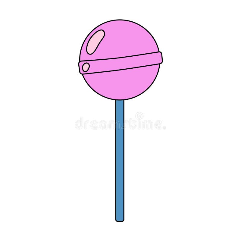 Round Pink Lollipop, Retro Style Design Element, Vector Stock Vector ...
