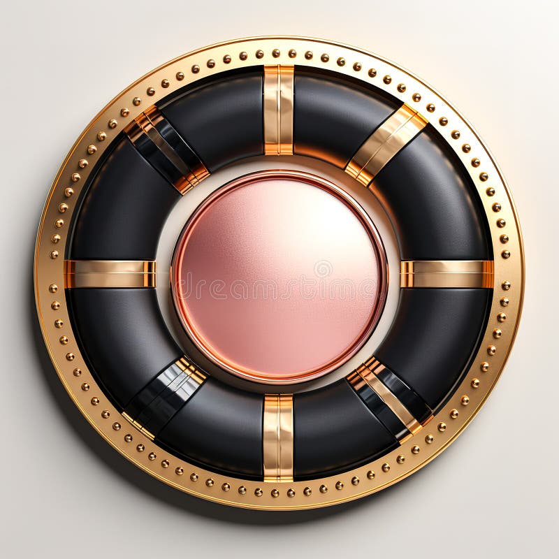 Round Pink Plate, Light and Shiny Metal Template. Stock Illustration ...