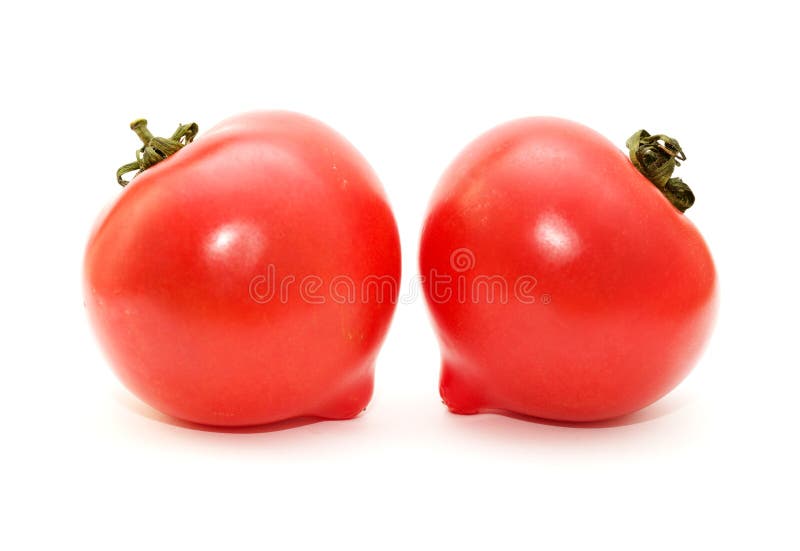 Round Pink Tomato with a Nose Stock Photo - Image of energy ...
