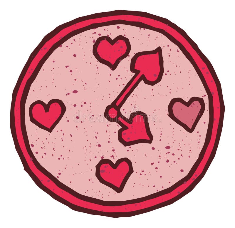 Round Pink Watch with Heart Shaped Hour Hand Stock Vector ...