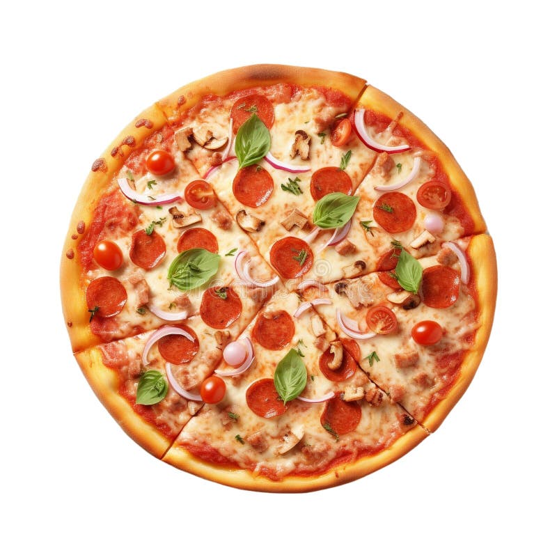 Round Pizza on Transparent Background - Ai Generated Stock Illustration ...