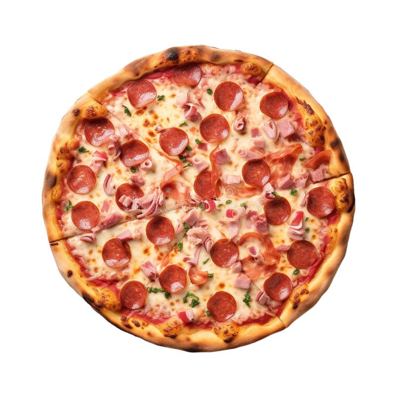 Round Pizza on Transparent Background - Ai Generated Stock Illustration ...