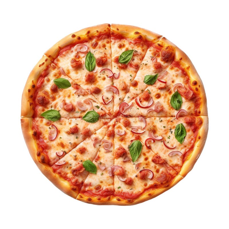 Round Pizza on Transparent Background - Ai Generated Stock Illustration ...