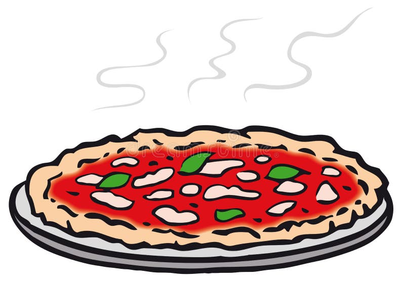 Round pizza (vector) stock vector. Illustration of cooking - 9967232