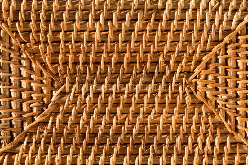 Round Placemat Texture Closeup or Bamboo Bag. Natural Macro Background ...