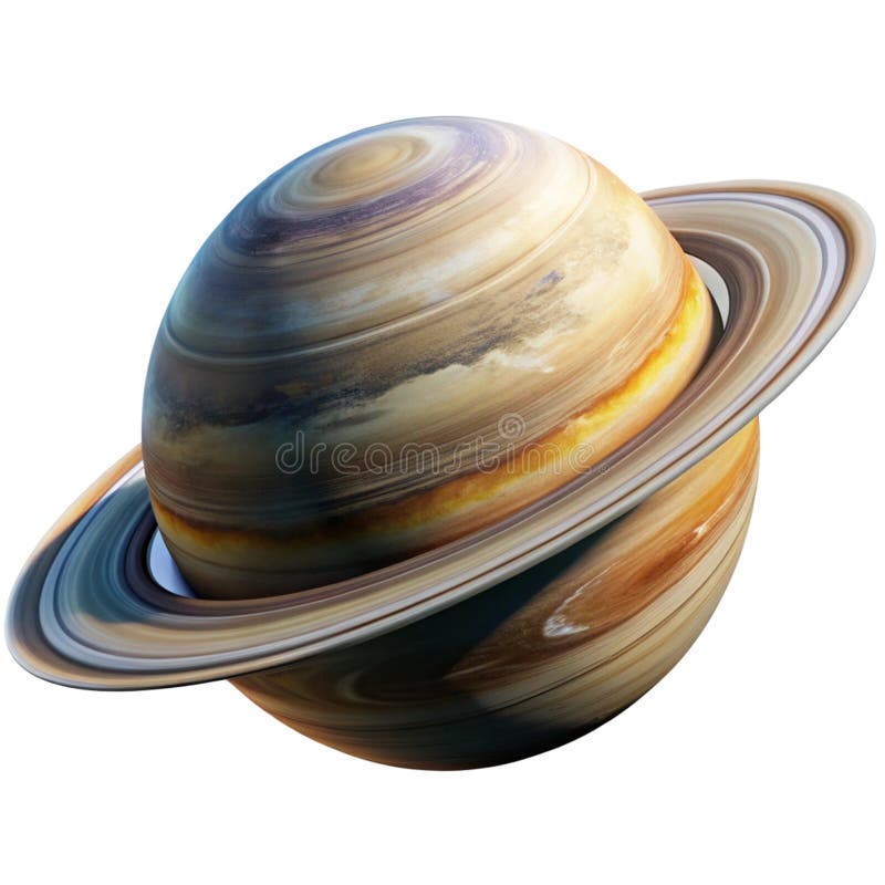 Round Planet with Rings Isolated on White Background Stock Illustration ...