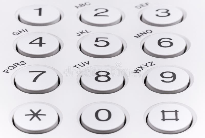 Round Plastic Buttons with Numbers on Office Equipment Stock Image ...