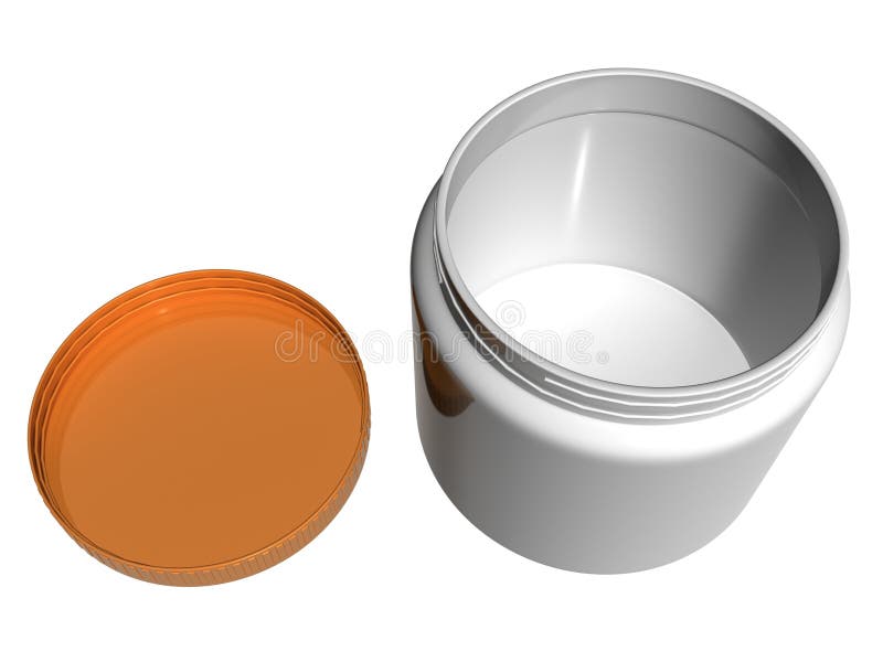 Round Plastic Container, Top View_Raster Stock Illustration ...