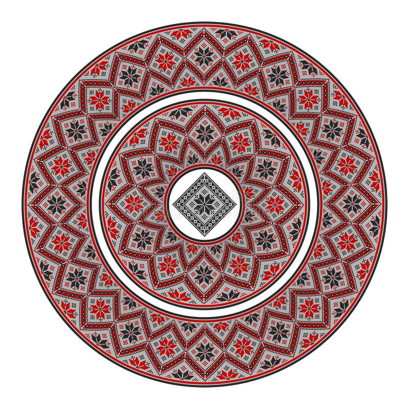 Round Plate with a Pixelated Geometric Pattern in Warm Colors Stock ...