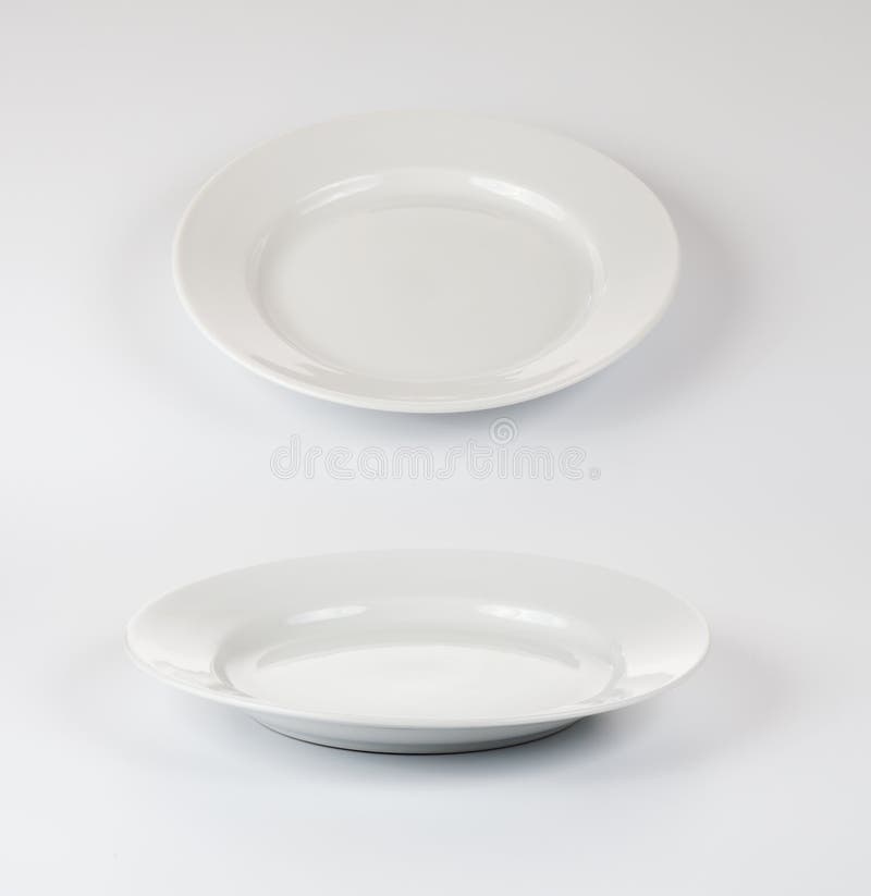 Round Plates or Dishes on White Background Stock Photo - Image of ...