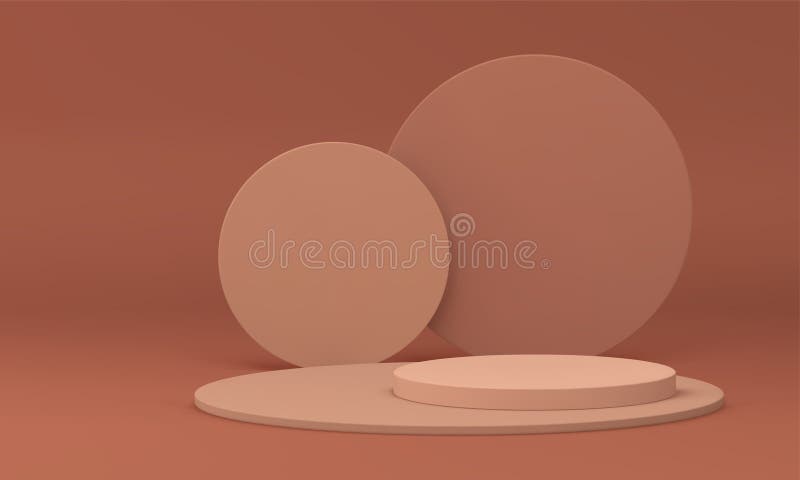 Round Podium Level Basic Foundation Cylinder Wall 3d Showroom Design ...