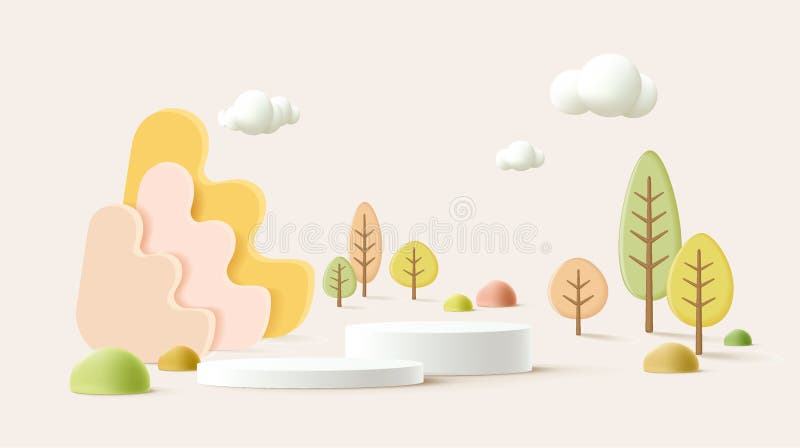 Round Podium for Product Presentation in 3d Creative Composition Stock ...