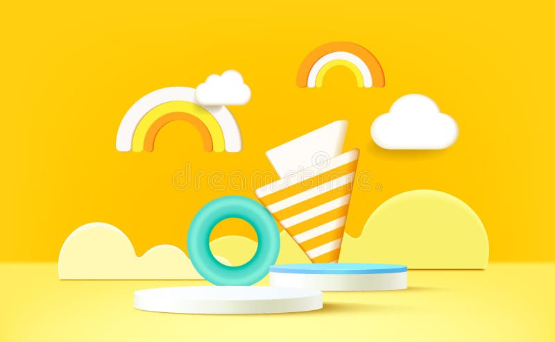Round Podium for Product Presentation in 3d Creative Composition Stock ...