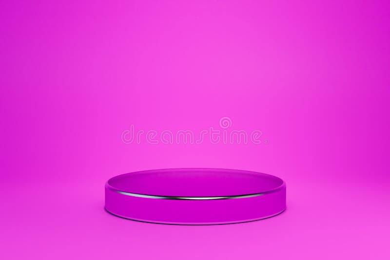 A Round Podium of Purple Color for Placing Goods or Text on a Purple ...