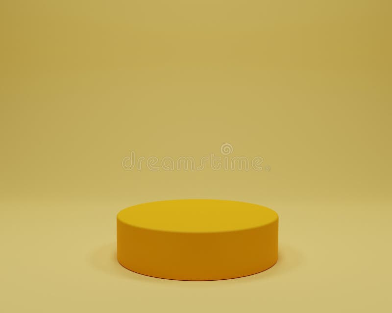 Round Podium in Yellow Background. Studio Scene for Product ,minimal ...