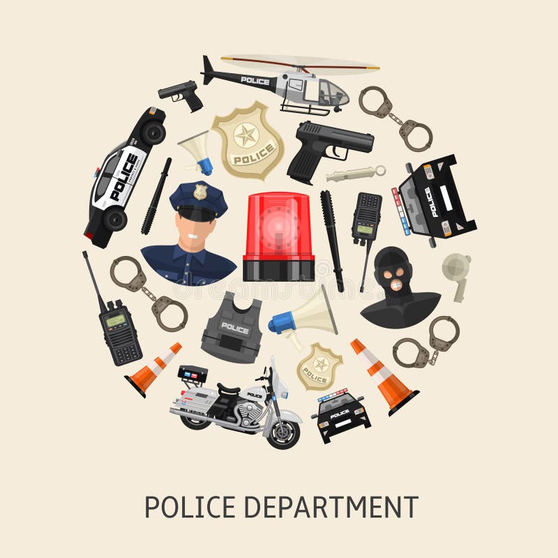 Round Police Composition stock vector. Illustration of justice - 74877271