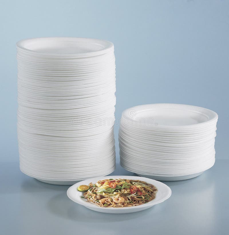 Round polystyrene plates stock photo. Image of food, fried - 13671594