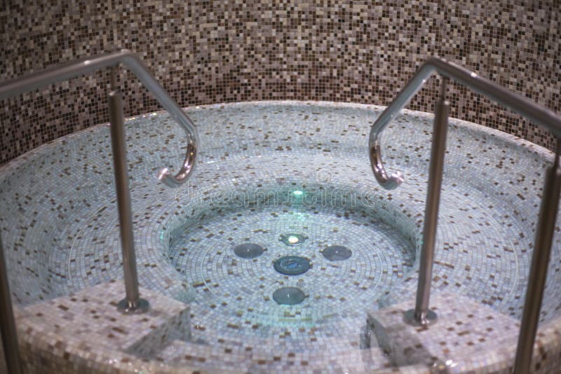 Round Pool in the spa stock photo. Image of skin, attractive - 154437794
