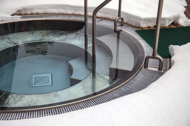 Round Pool in the spa stock image. Image of care, lemon - 154674749