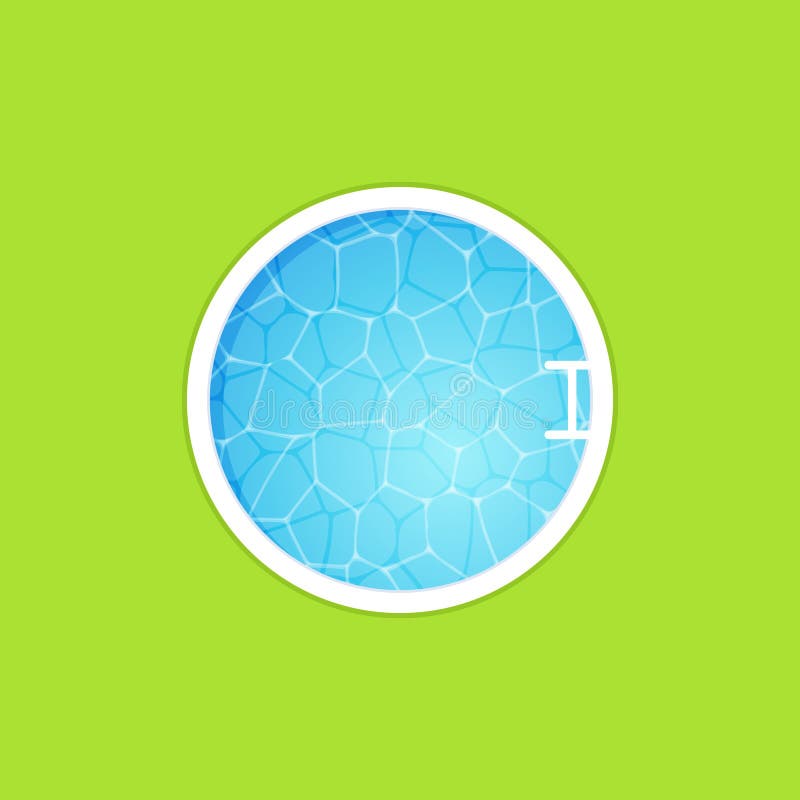 Round pool top view stock vector. Illustration of summer - 203605585