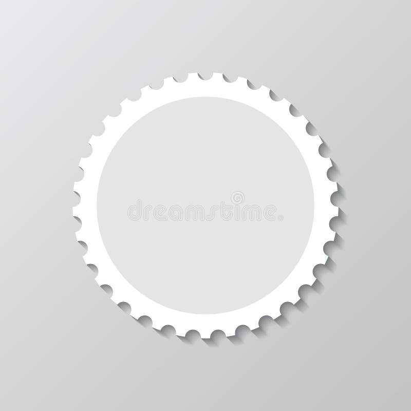 Round Postage Stamp. Empty Circular Postal Stamp. Perforated Post Frame ...