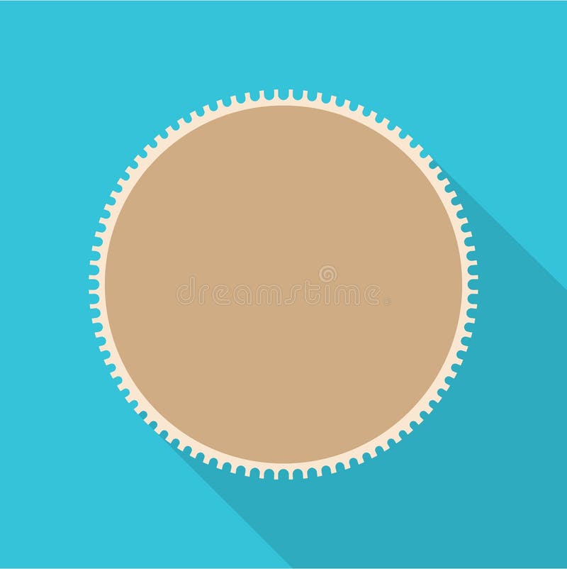 Round Postage Stamp Icon, Flat Style Stock Illustration - Illustration ...