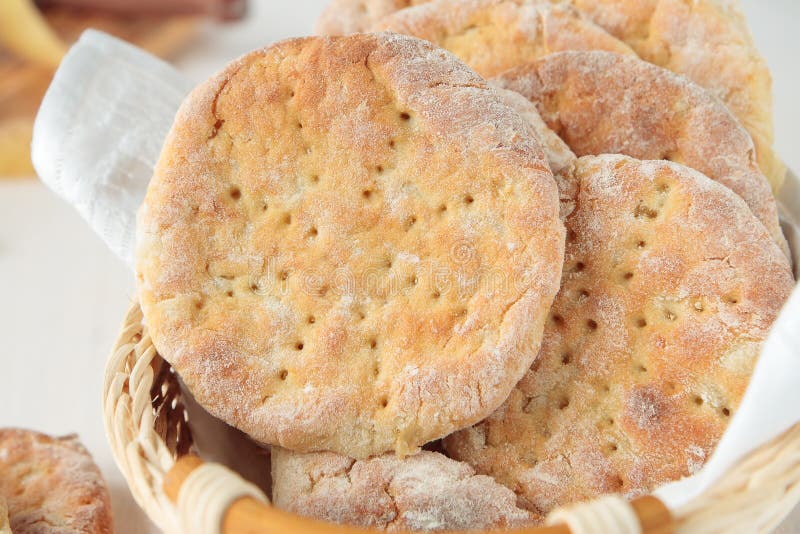 Round potato flat bread stock photo. Image of white, knife - 34725000