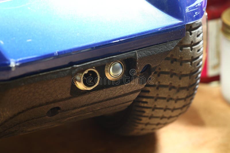 Round Power Switch Button on Small Vehicle Toy. Stock Image - Image of ...