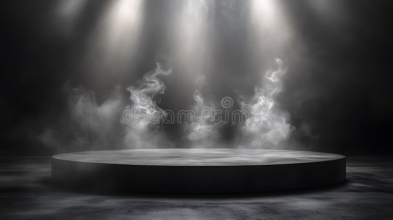Round Presentation Stage with Smoke and Spotlight Effects Product ...