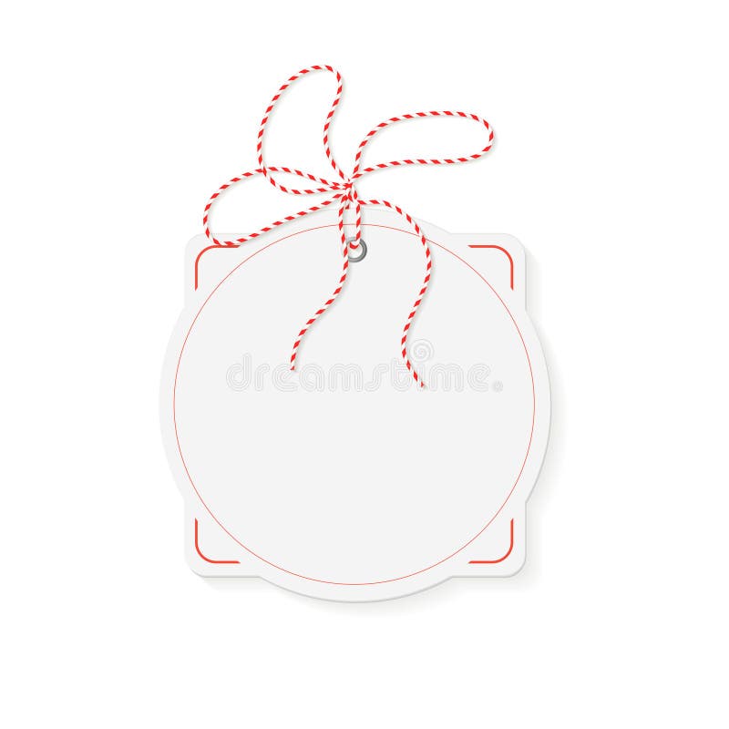 Round Price Tag with Red String Bow Stock Vector - Illustration of ...
