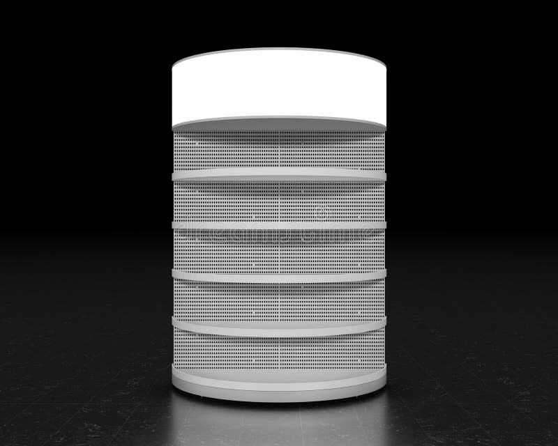 Round Product Gondola Shelf with Header 3D Ilustration Stock ...