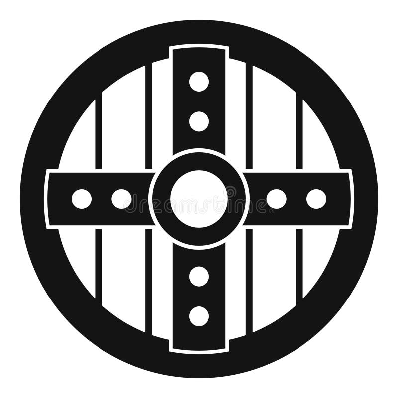 Round Protective Shield Icon, Simple Style Stock Vector - Illustration ...