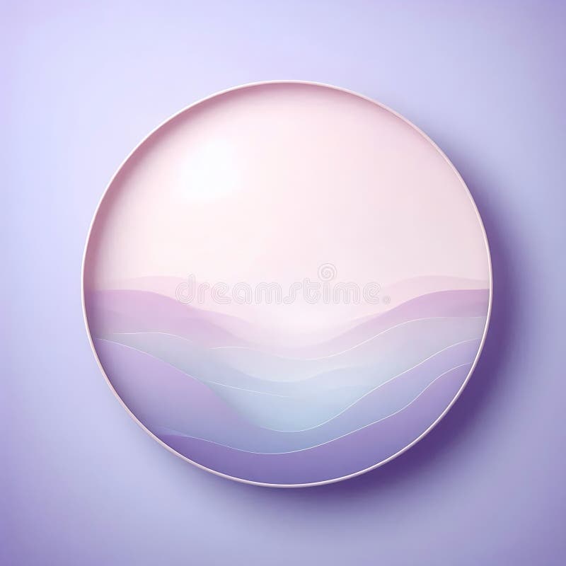 A Round, Purple and Blue Design with a Blue and Purple Ocean and a Sun ...