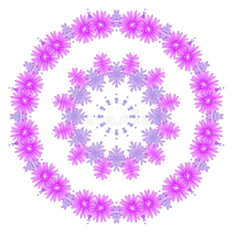 Round of Purple Flowers, Design Element Stock Illustration ...