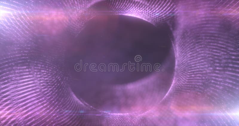 Round Purple Frame from Energy Magical Glowing Particles and Light ...