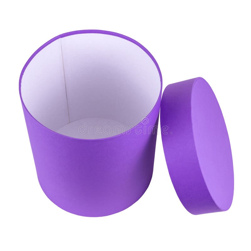 Purple Gift Box with Satin Ribbon Bow Isolated on White Stock Image ...