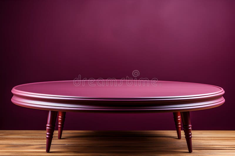 Round Purple Table, Podium on Purple Background with Copy Space Stock ...