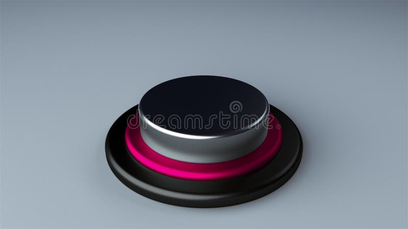 Round Push Button Bordered by a Metallic Ring - Object for Design, 3d ...