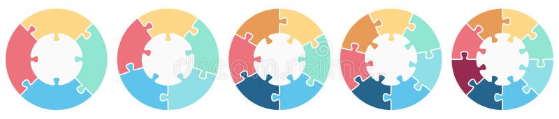 Round Puzzle Collection with White Base Stock Vector - Illustration of ...