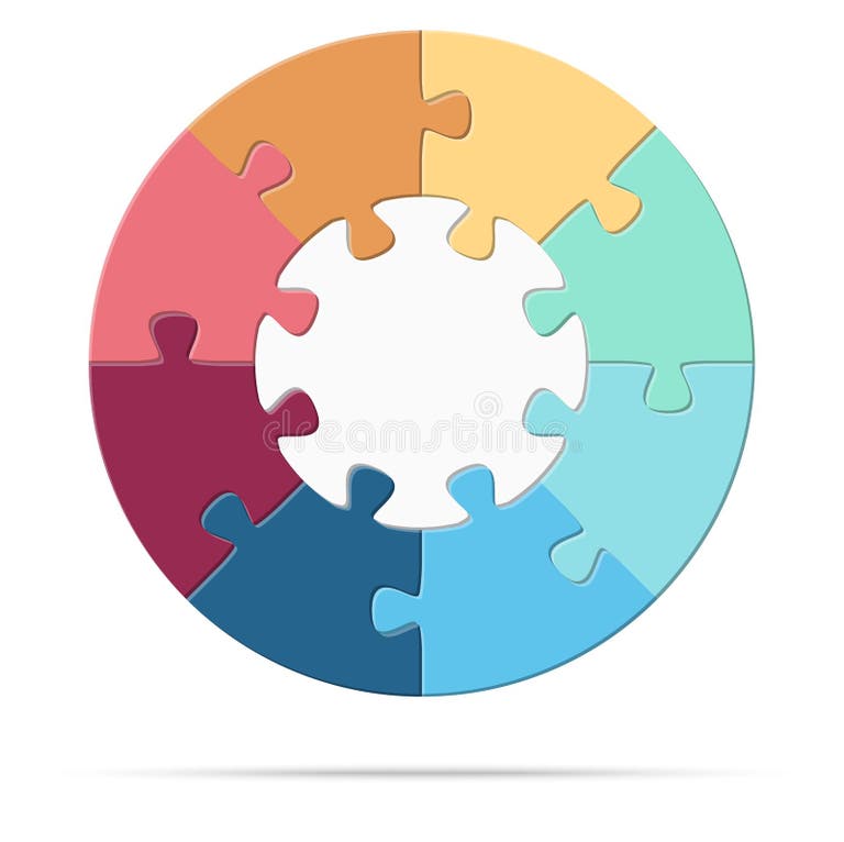 Round Puzzle Symbolizing Teamwork Stock Illustrations – 34 Round Puzzle ...
