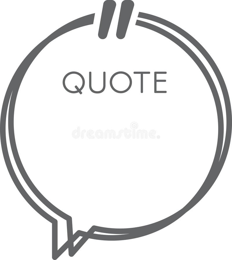 Round Quote Speech Bubble Featuring a Double Outline and a Tail ...
