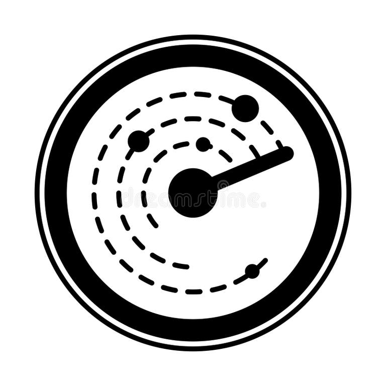 Round Radar Vector Icon. Military Search System. Tech Sensor Circle ...
