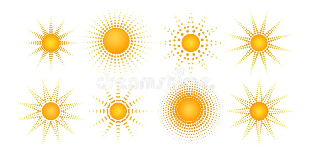Round Radial Halftone Dot of the Sun Shape Sunny Pattern of Orange Dots ...